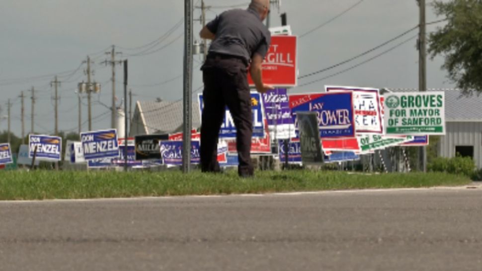 Campaign signs removed after drivers say they blocked view
