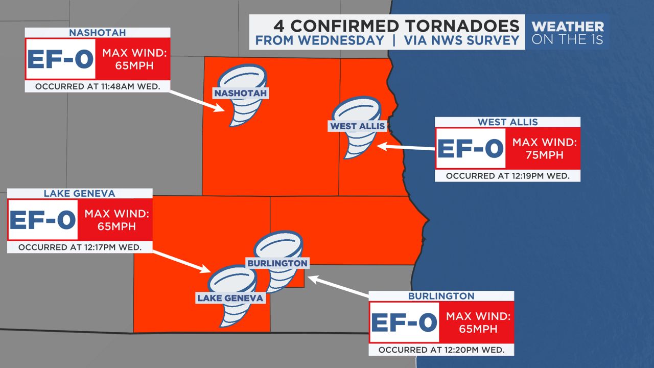 7 EF-0 tornadoes touched down in Wisconsin