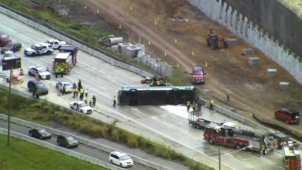 Lynx Bus Overturns on I-4 — at Least 9 Sent to Hospitals