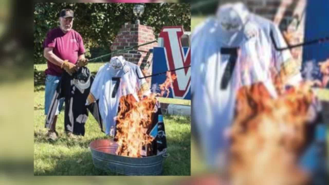 Lincolnton VFW members burn NFL jerseys after players protest during ...