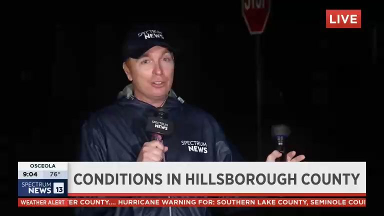 Milton takes out lights, shakes road signs in Hillsborough