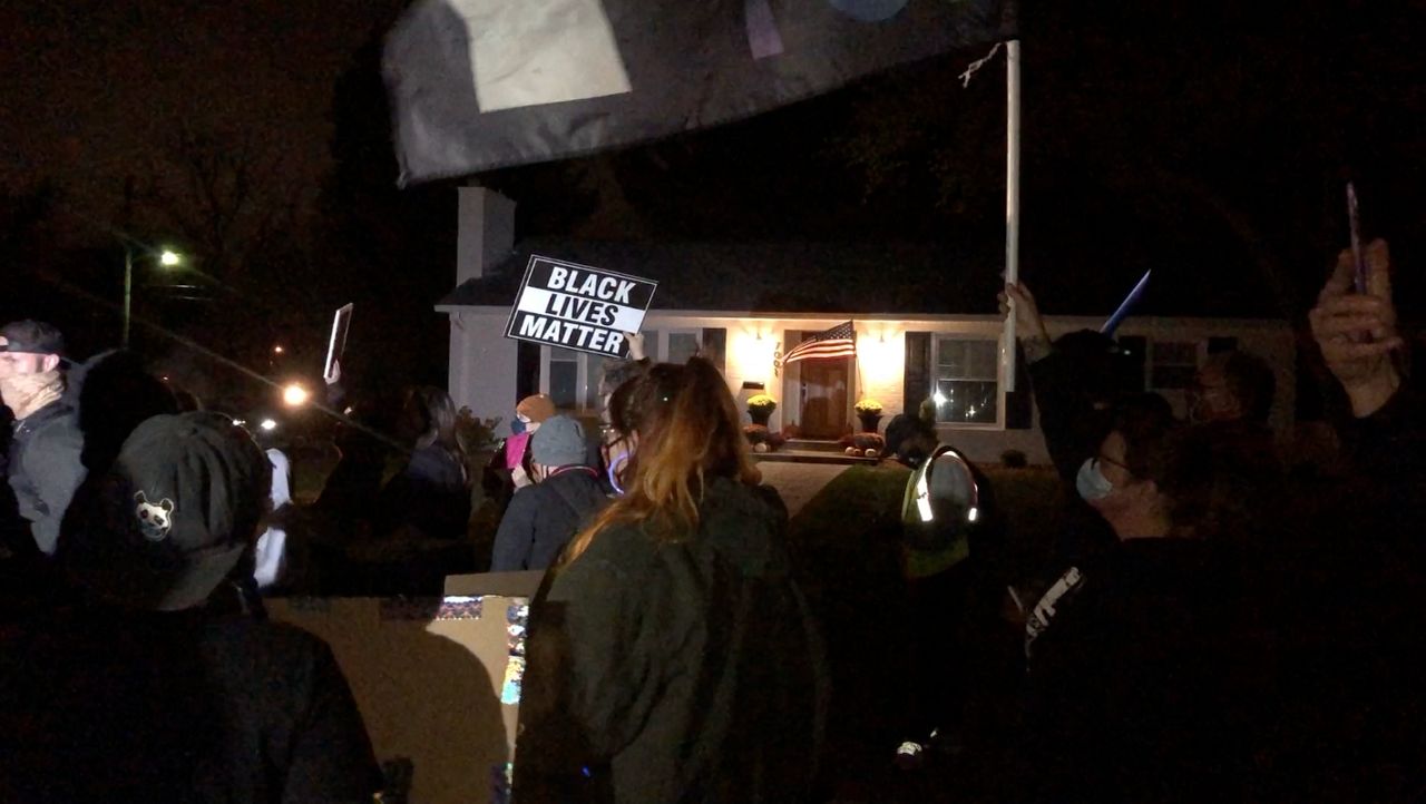 Protesters Occupy Area In Front Of Daniel Cameron’s Home