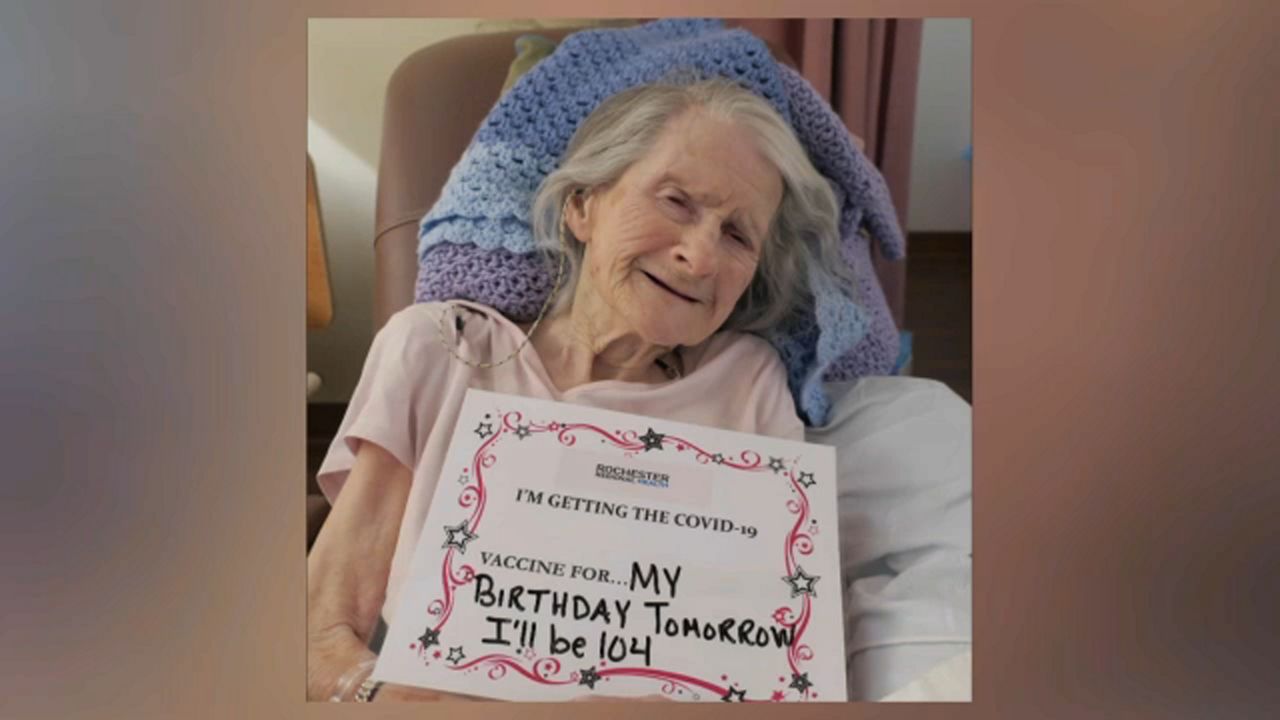 104-year-old Gets COVID Vaccine for Birthday in Rochester