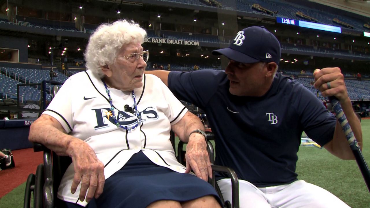 Super Fan! 106-year-old Rays supporter attends first game