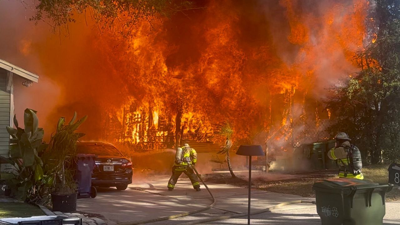 Tampa crews battle 2-alarm house fire; no serious injuries