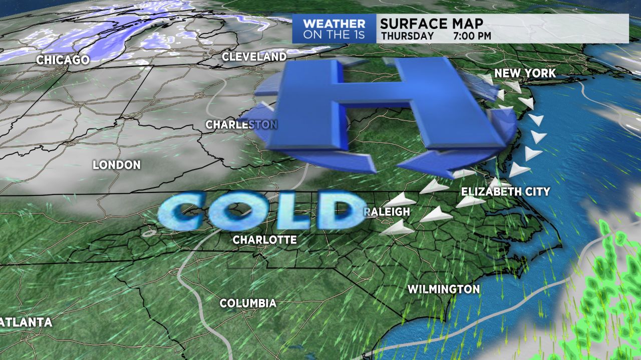 Arctic high brings a cold end to the week