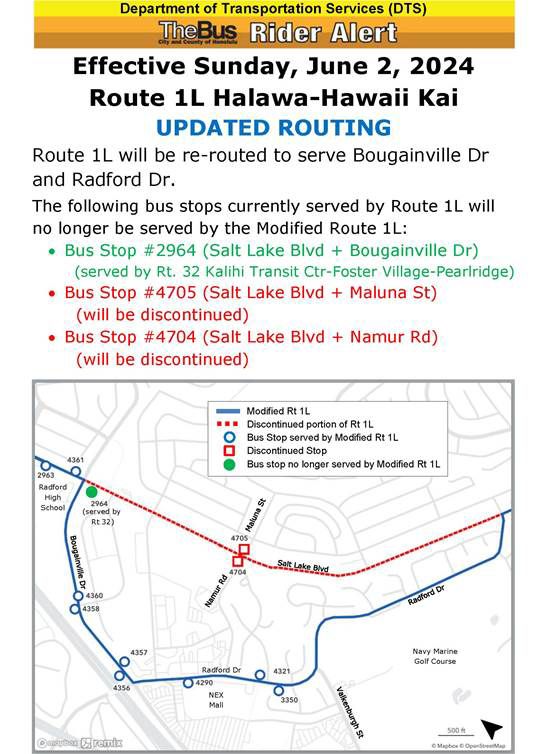 City announces TheBus modifications starting June 2