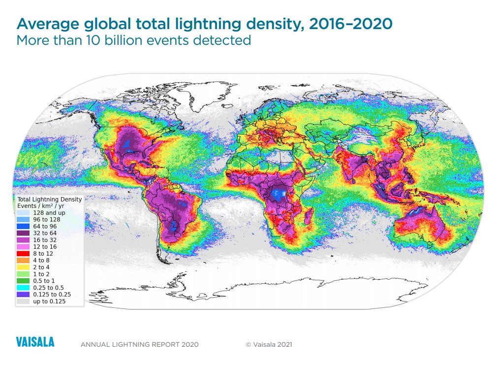 Florida tops U.S. lightning list, but not global