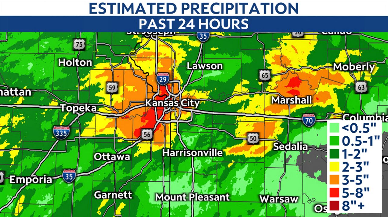 Heavy rain leads to flash flooding in Kansas City