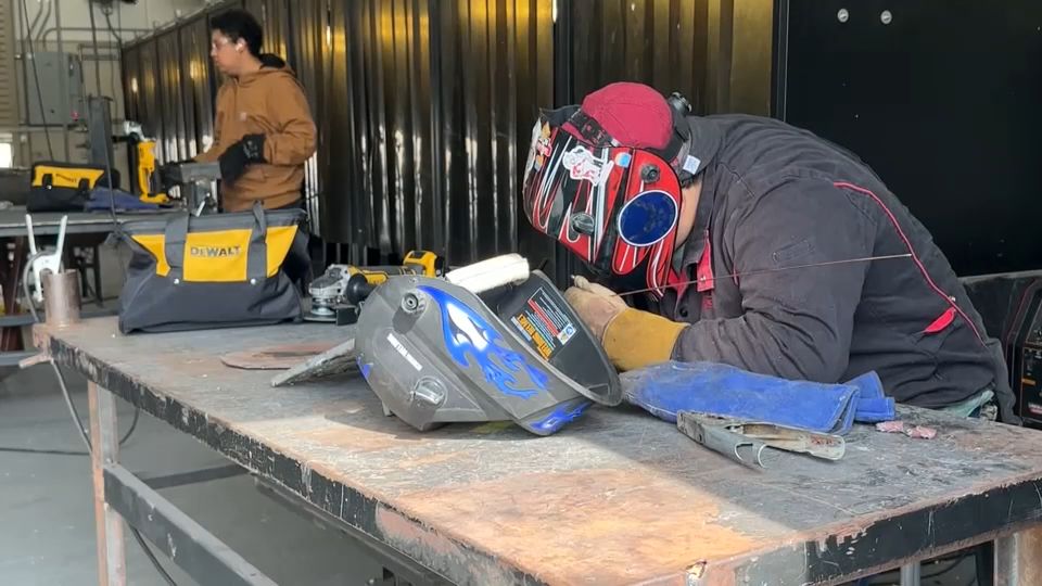 San Antonio high school students learning how to weld