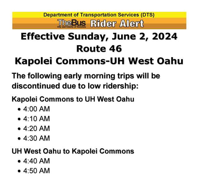 City announces TheBus modifications starting June 2