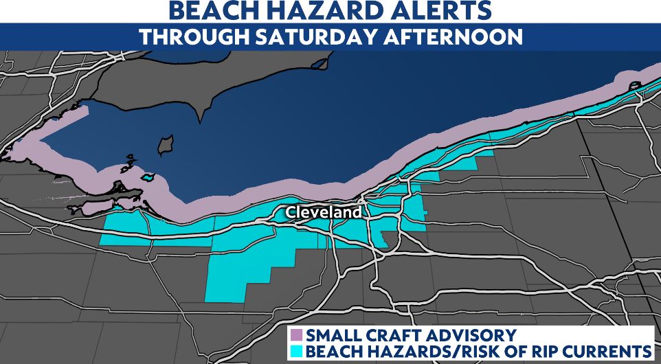 Risk of rip currents along Lake Erie Friday through Saturday