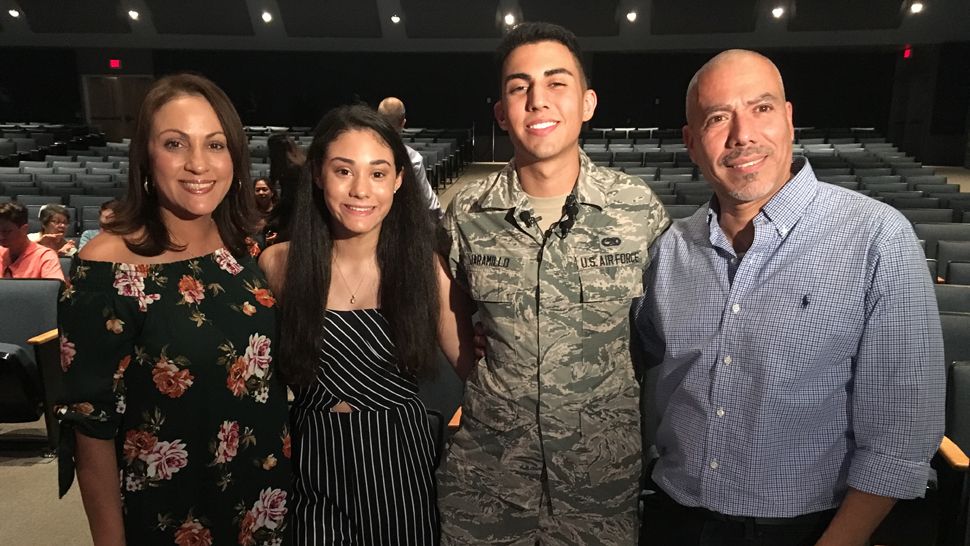 USAF Airman surprises sister at promotion ceremony