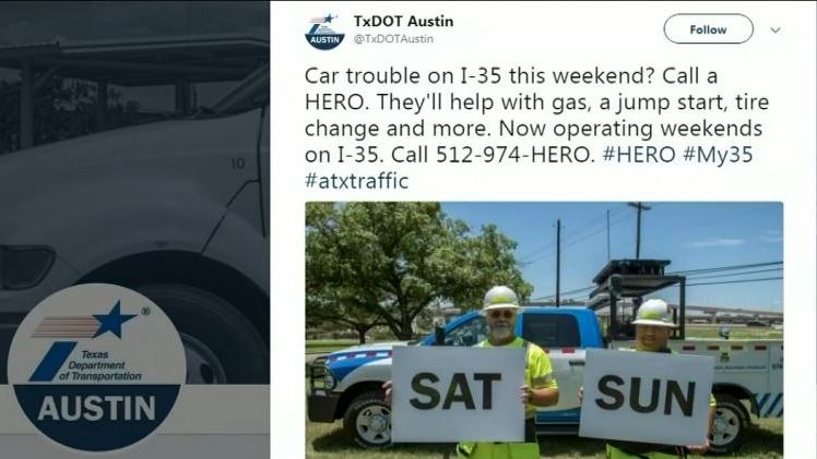 TxDOT expands 'HERO' program to operate on weekends
