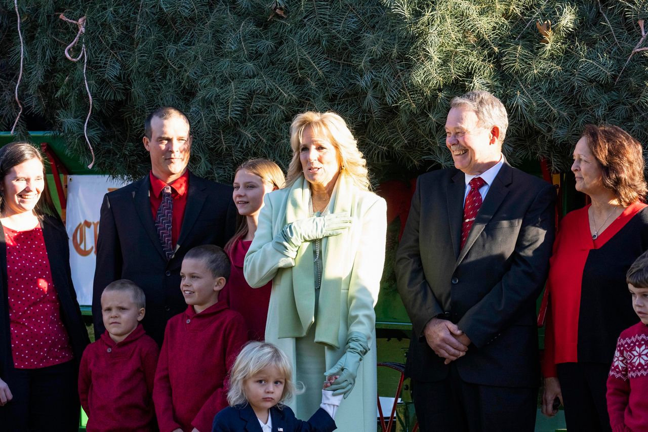 First lady Biden welcomes White House Christmas tree