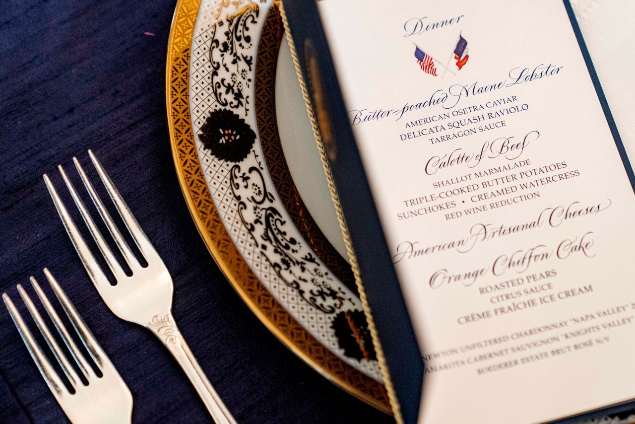 Tent, tables ready for White House state dinner for France