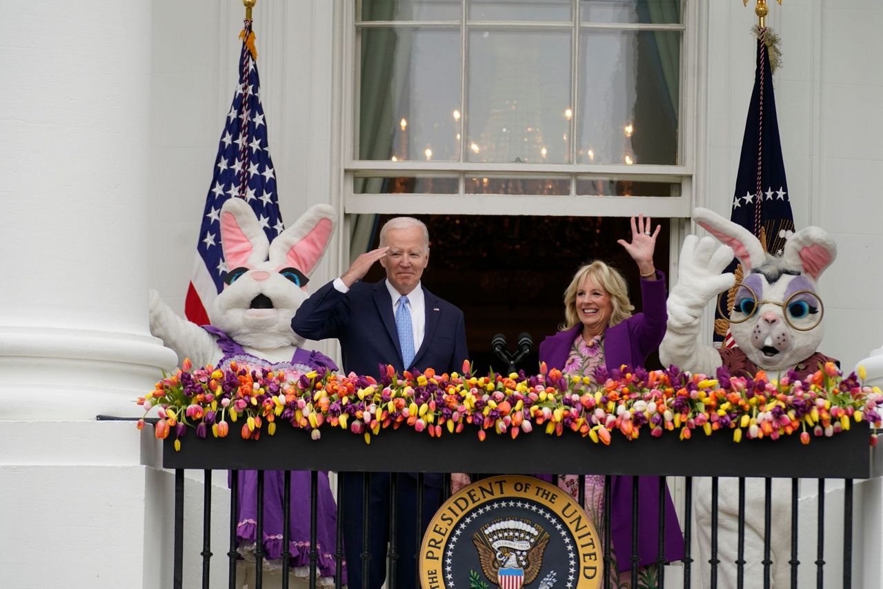 Rain dampens the 1st White House Easter Egg Roll since 2019