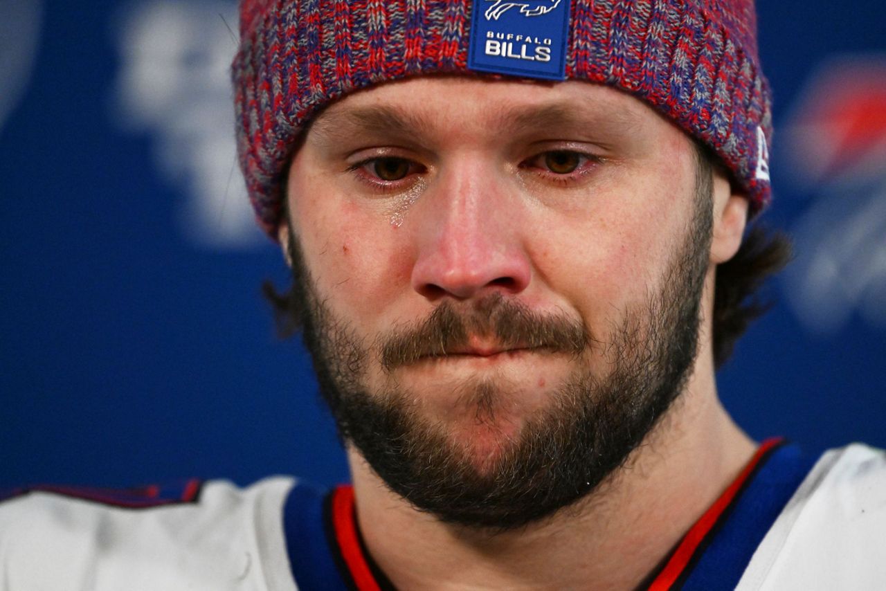 Josh Allen wipes away tears after another playoff loss and takes the ...