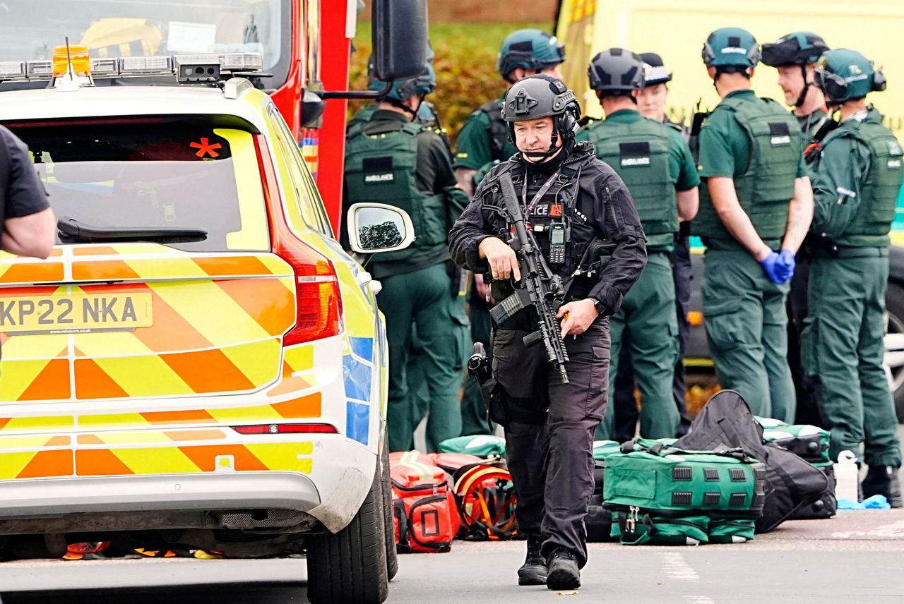 Police are at the scene of a reported stabbing at a synagogue in ...