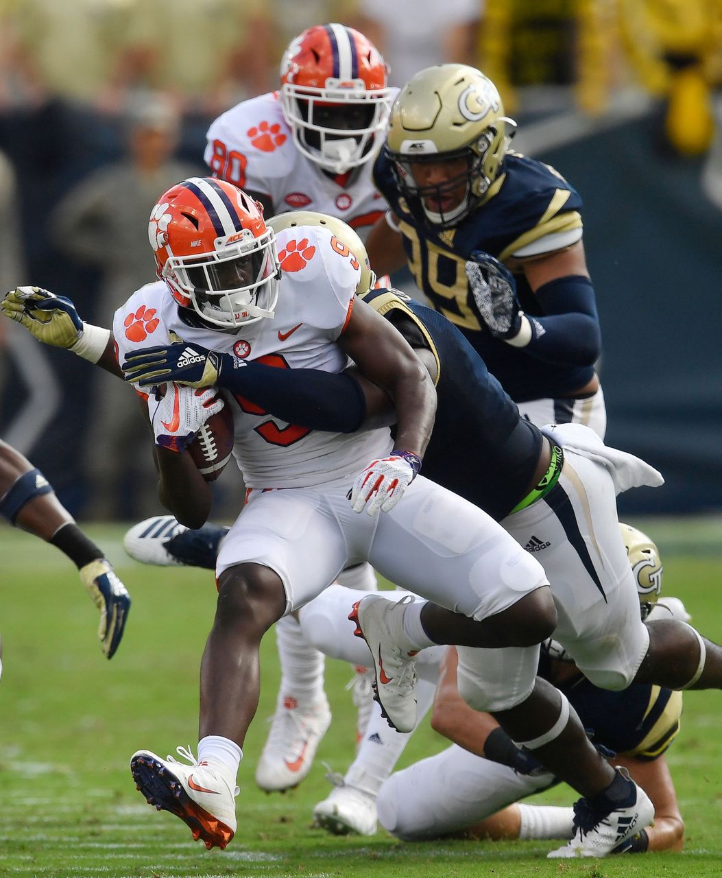 Lawrence throws 4 TDs, No. 3 Clemson routs Ga Tech 49-21