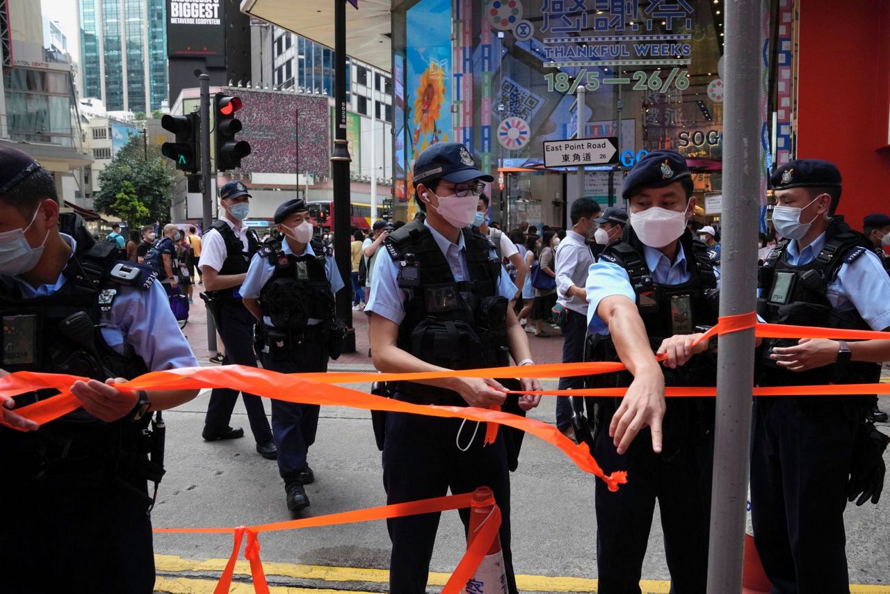 Police Patrol Hong Kong Park Amid Tiananmen Vigil Ban