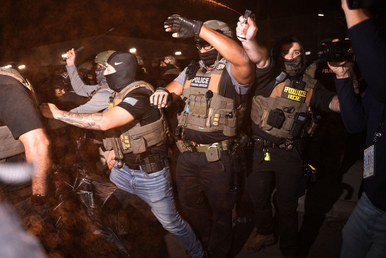 NJ state police set up protest zone outside contested immigration ...