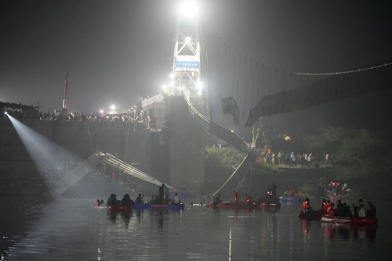 A look at suspension bridge that collapsed in India