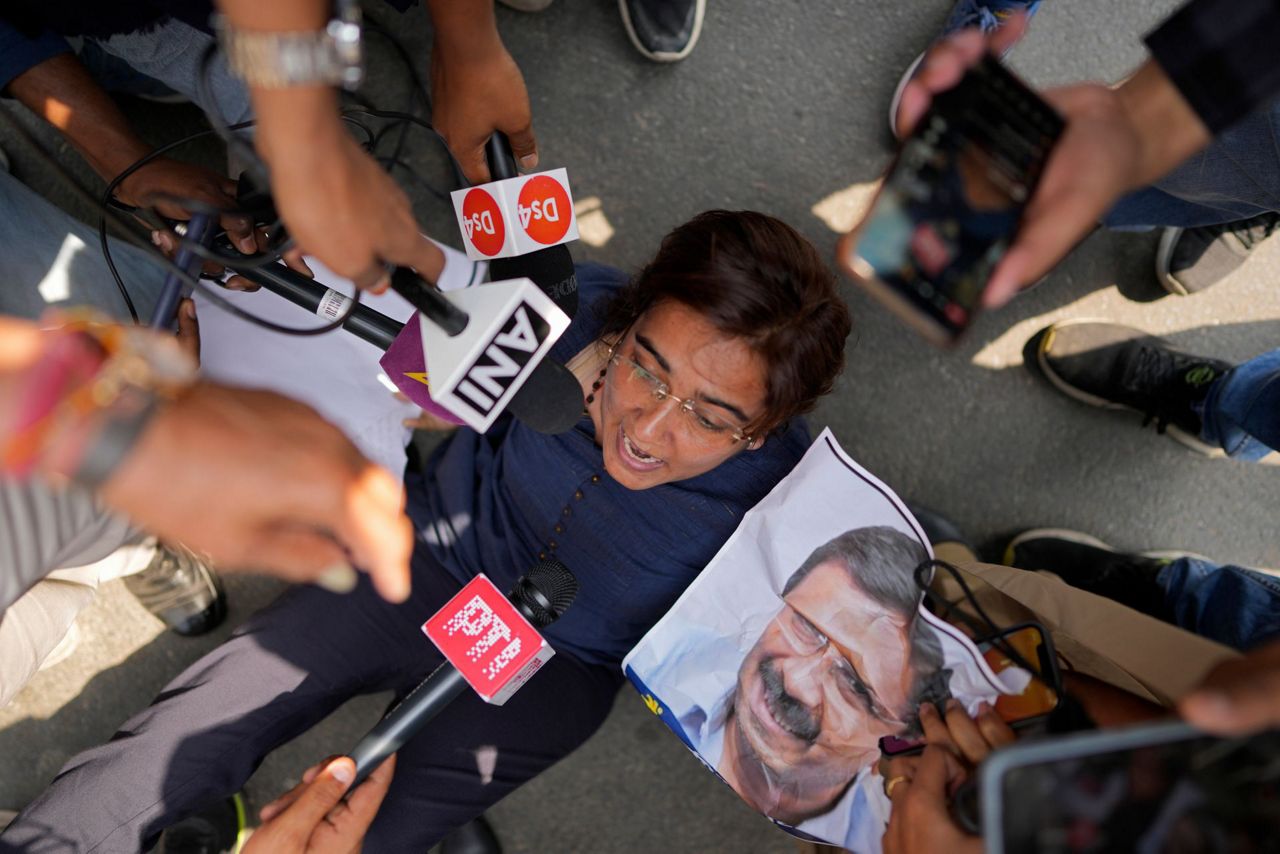 Supporters of arrested Indian opposition politician protest in New Delhi Supporters of arrested Indian opposition politician protest in New Delhi