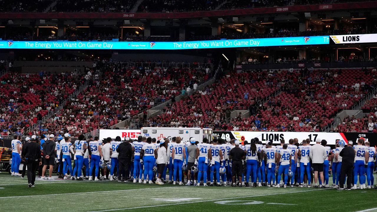 Lions' Norris taken off the field in an ambulance, with preseason stopped with 6:31 to go
