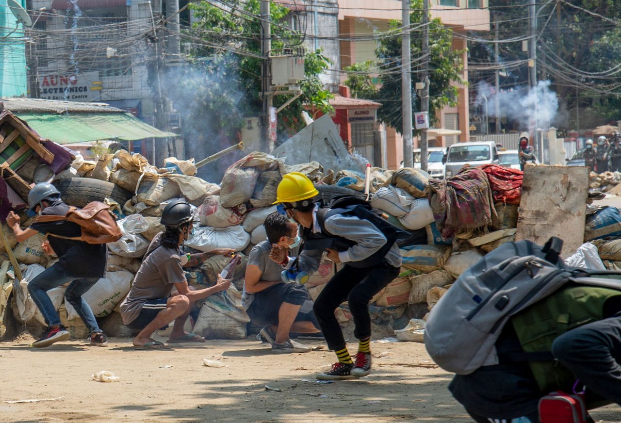 Some Myanmar protests escape violence, but tensions remain