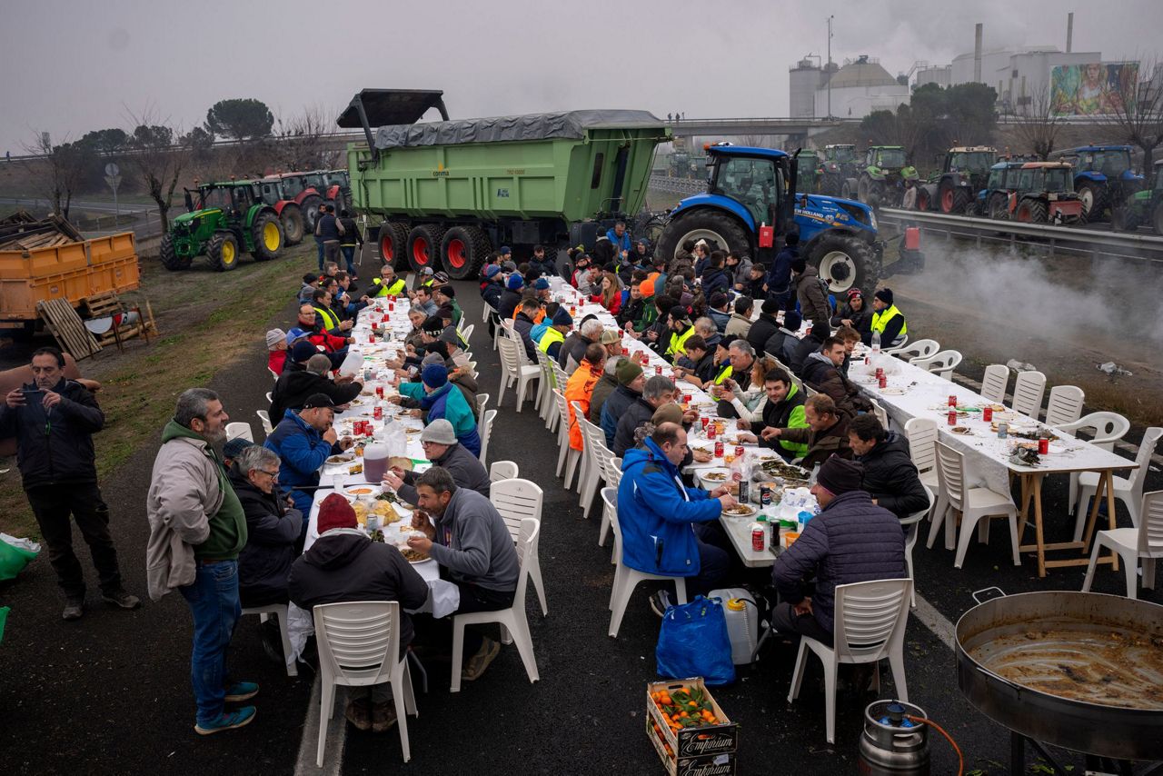 Thousands of Spanish farmers stage a second day of tractor protests ...