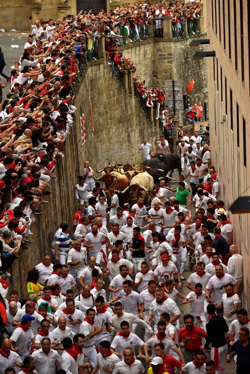 2 runners gored racing with bulls at Pamplona's festival