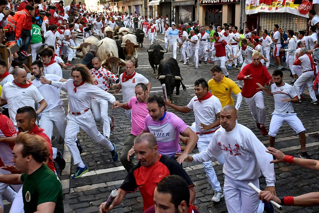 6 hospitalized after slow fifth bull run in Pamplona