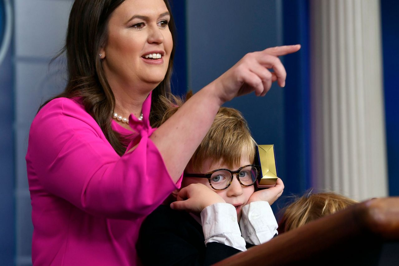 Sanders holds 1st press briefing since Feb. 28, but for kids