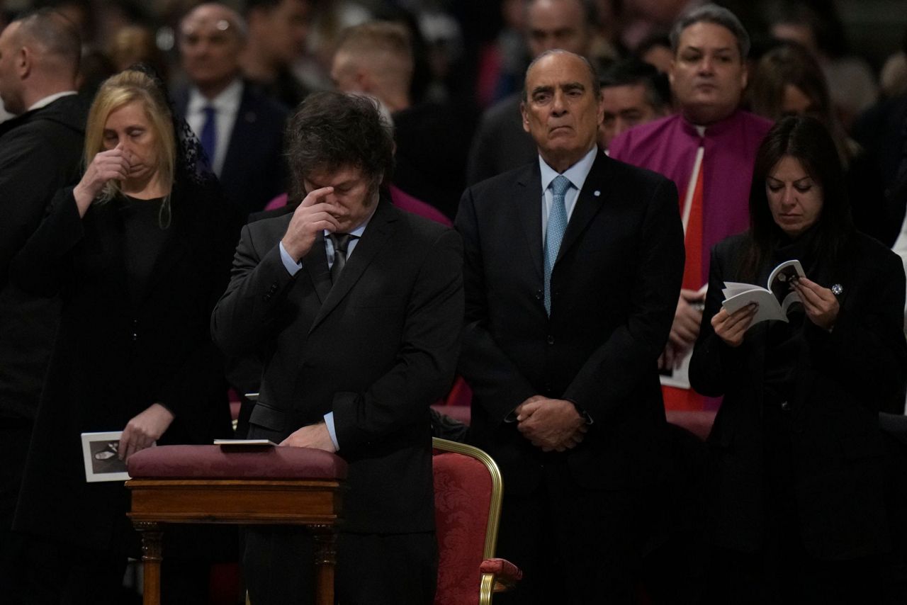 Pope and Argentine President Milei embrace after pontiff canonizes ...