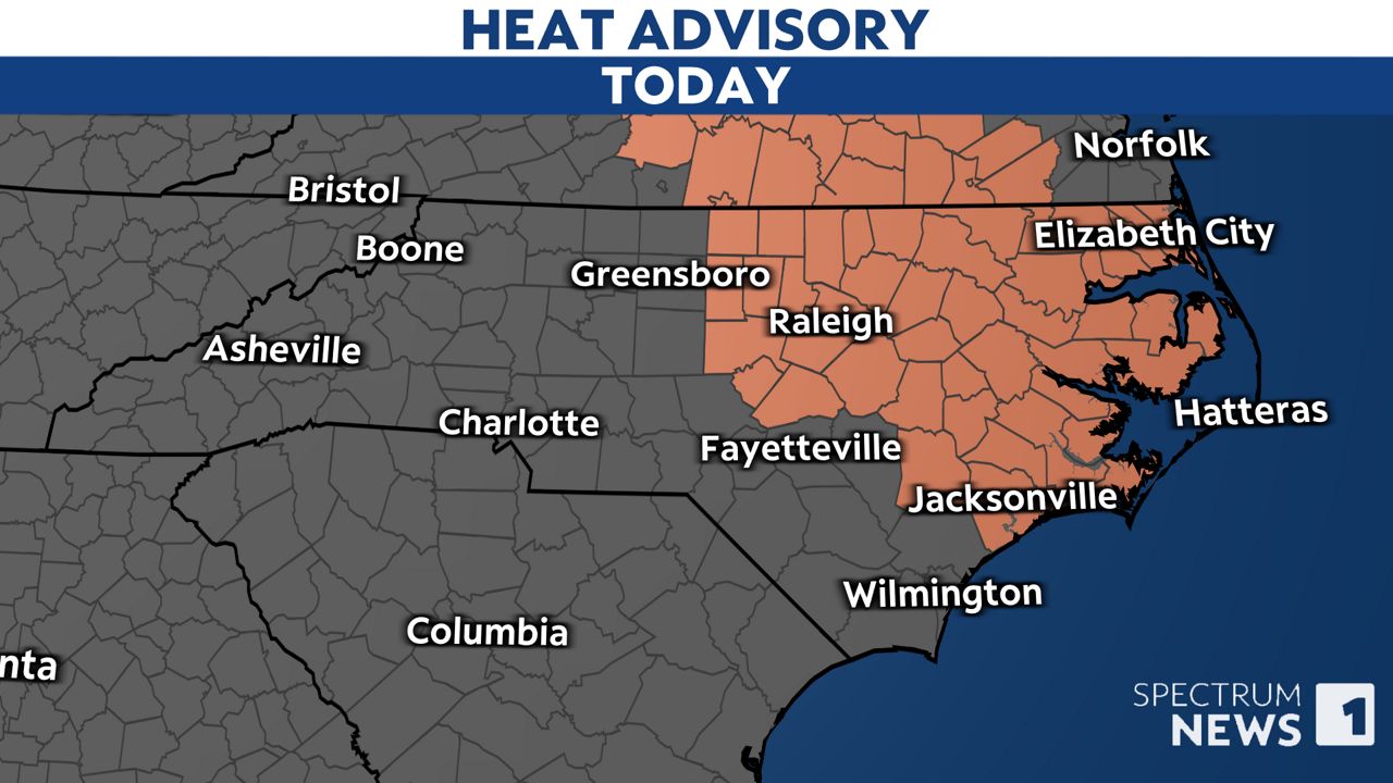 Extremely hot to end July in North Carolina