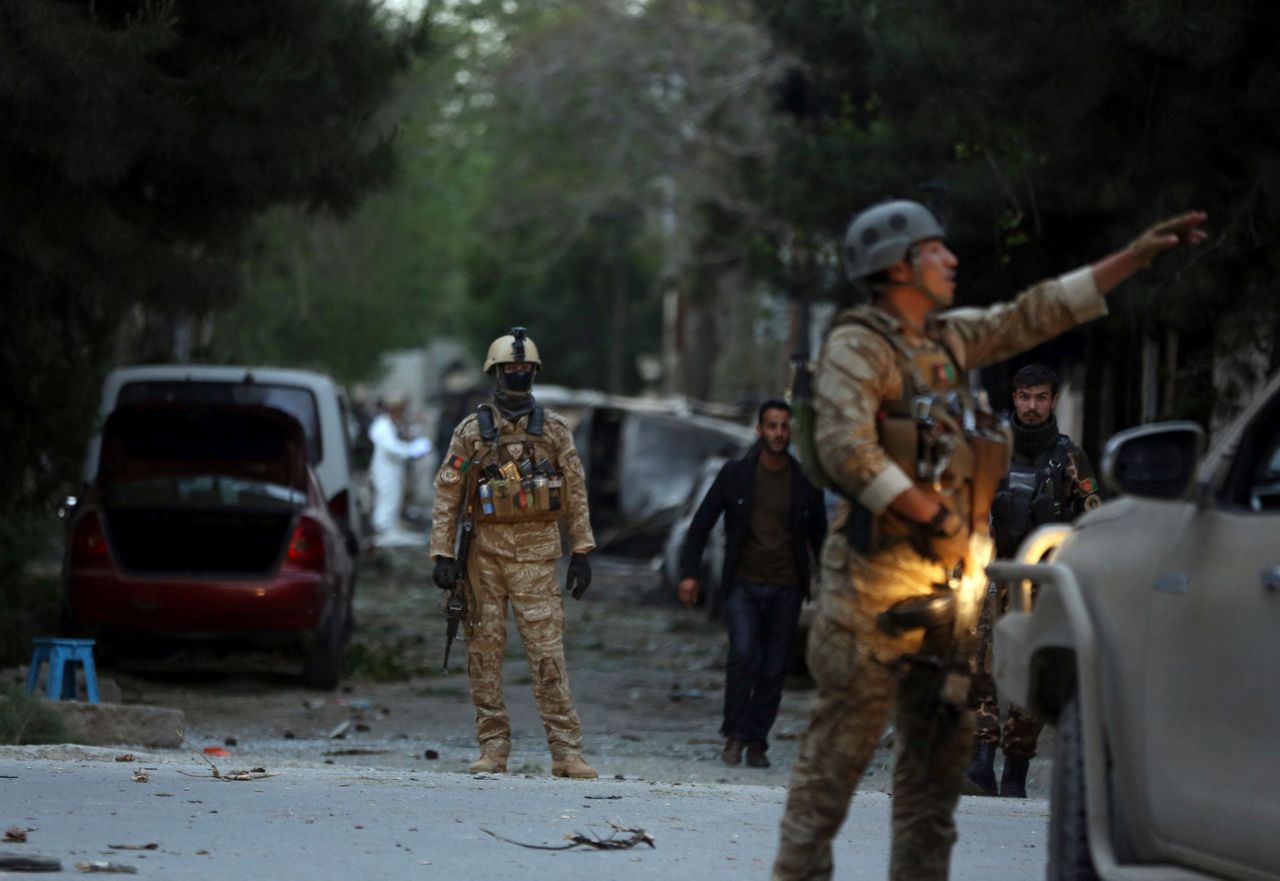 Afghan officials: Large explosion, gunfire in capital