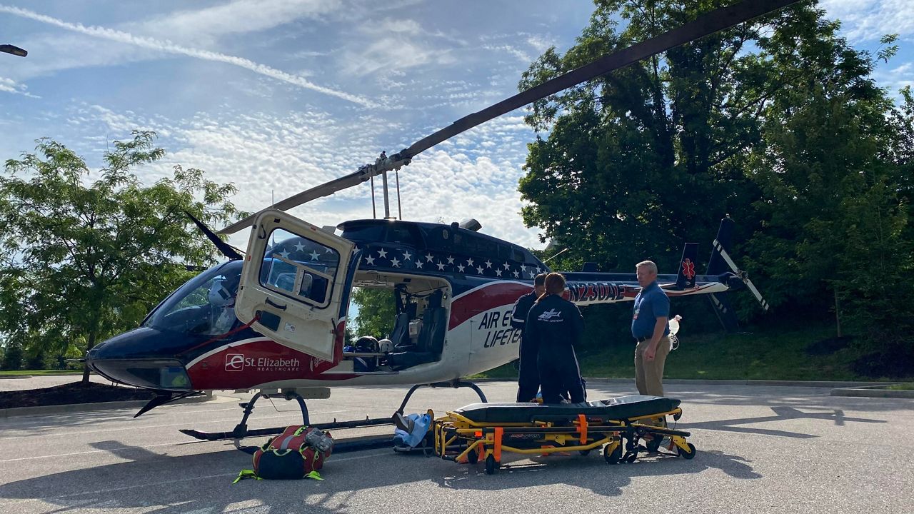 Air Evac trains at St. Elizabeth