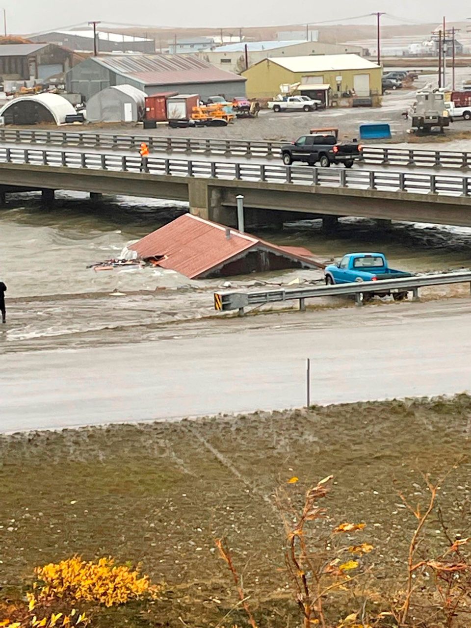 Flood waters receding after storm batters western Alaska