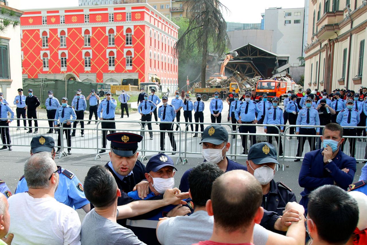 New protest in Albania over National Theater demolition