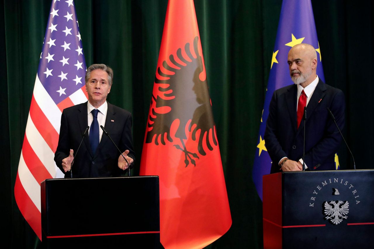 US secretary of state visits Albania, a key regional ally seeking ...