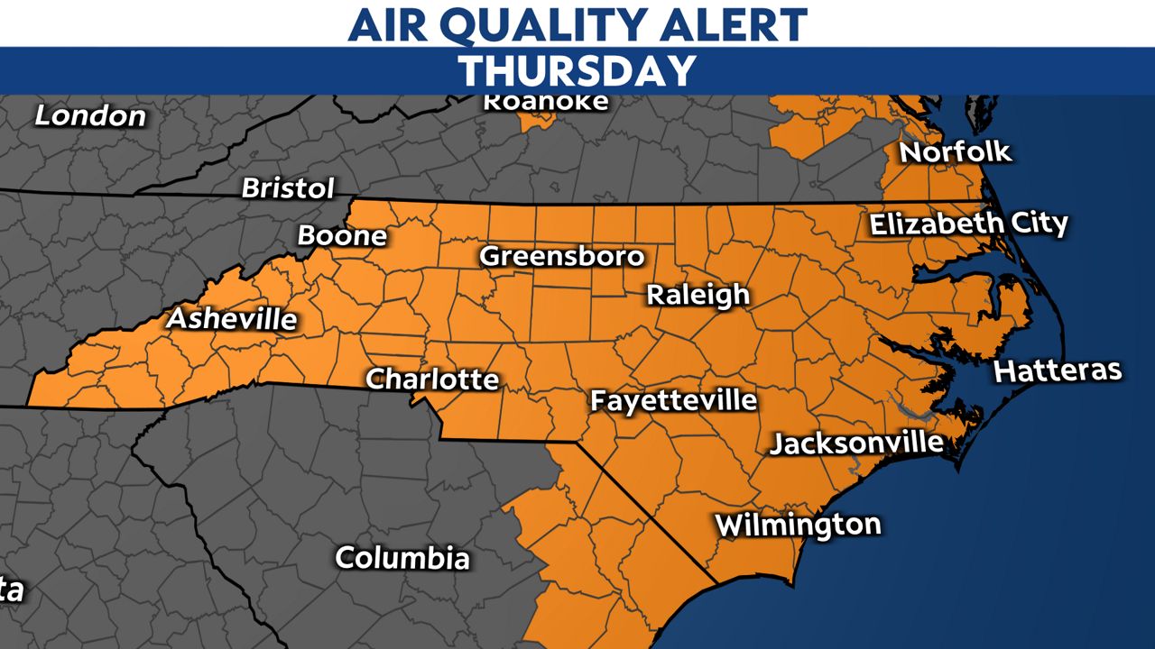 Canadian wildfires affect air quality in North Carolina