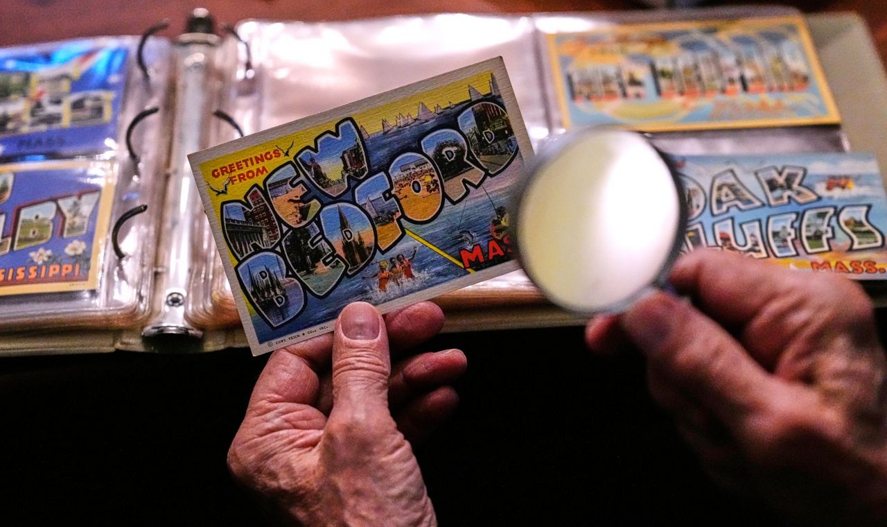 Colorful 'Greetings from' postcards reflected American innovation, idealism