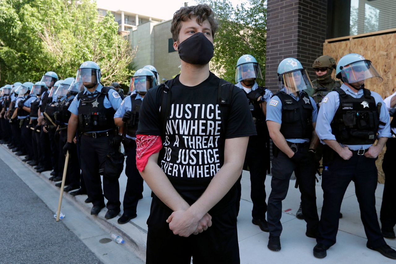 Largely peaceful protests against police brutality march on