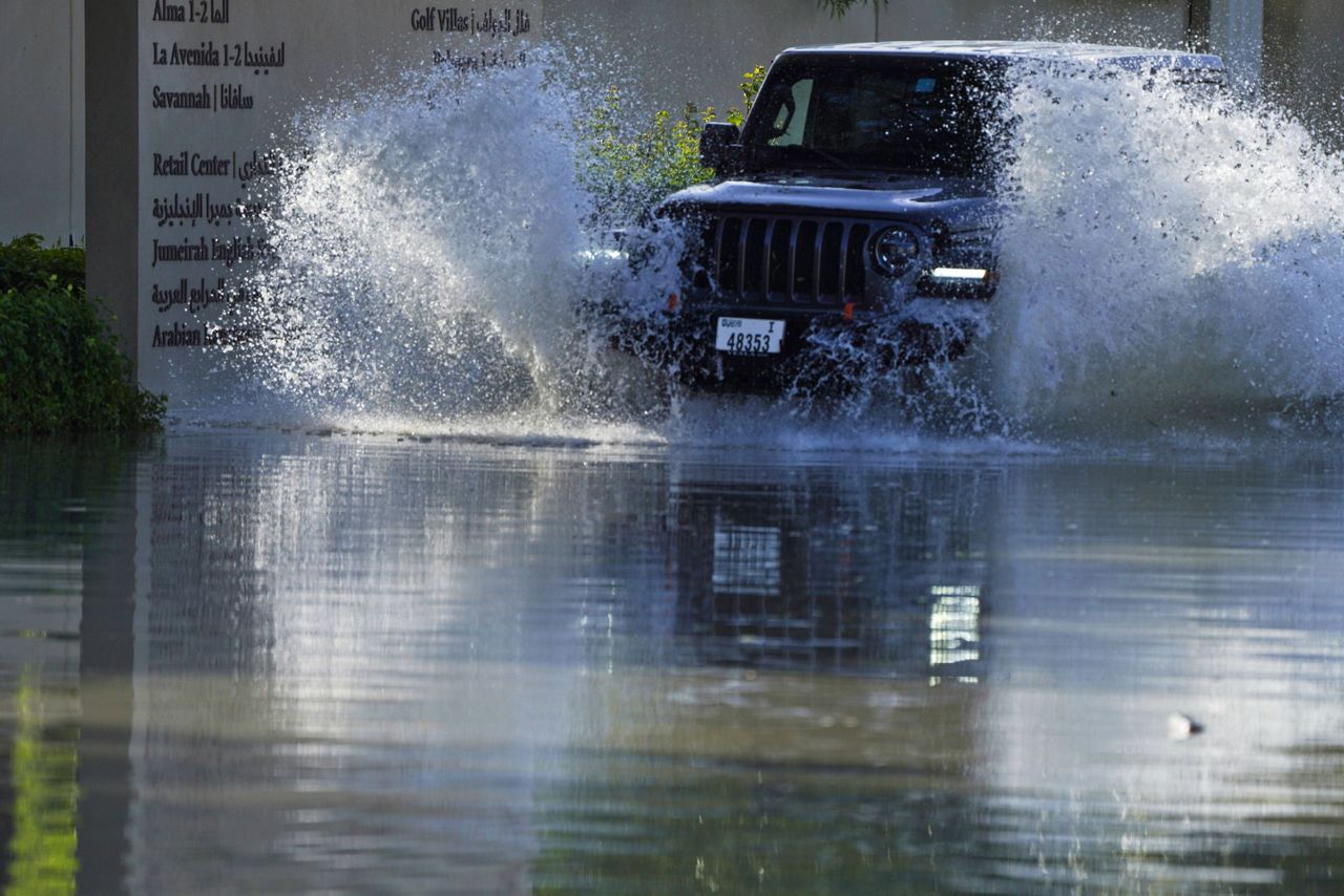The desert nation of UAE records its most rain ever, flooding highways ...