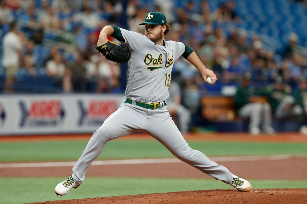 Irvin pitches into 7th, A's take 3 of 4 from Rays, 6-3