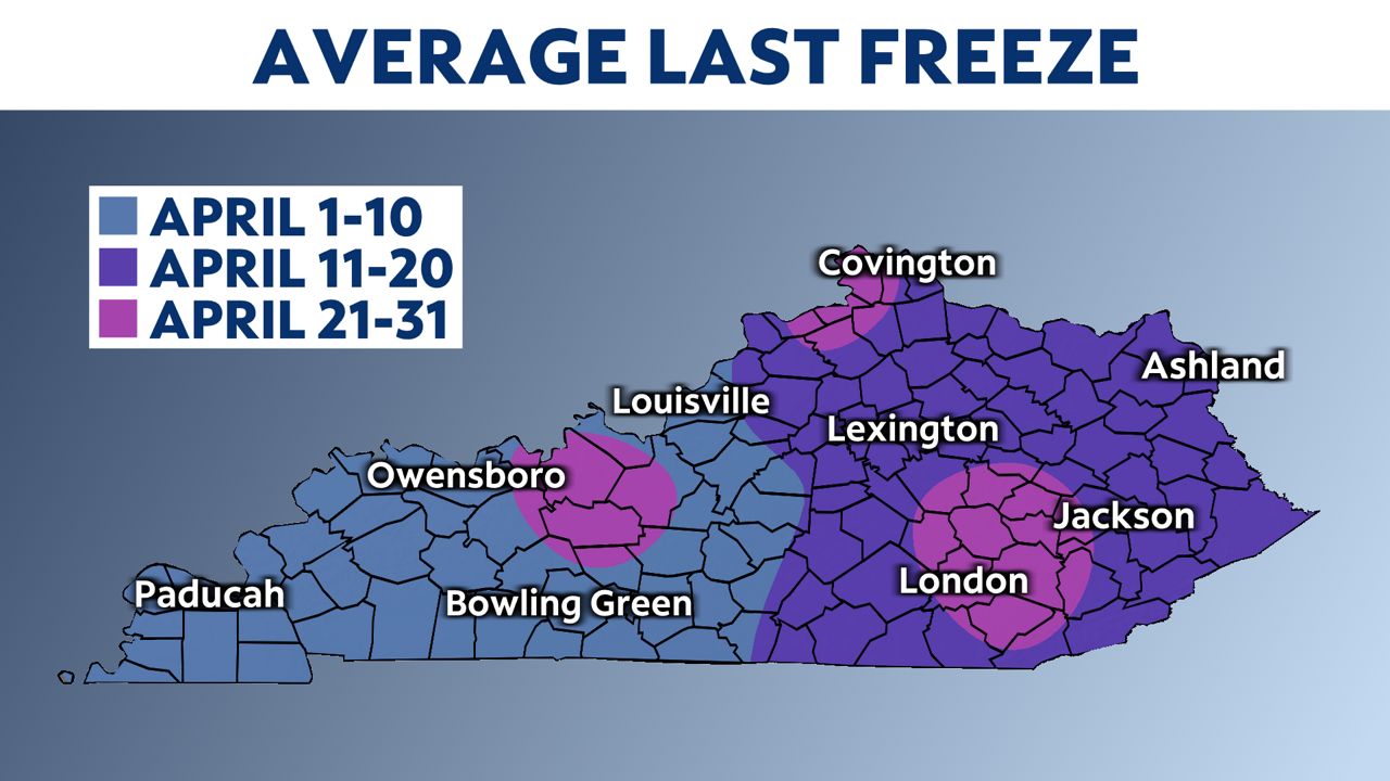 Cold nights still upon us: Typical last freeze in Kentucky