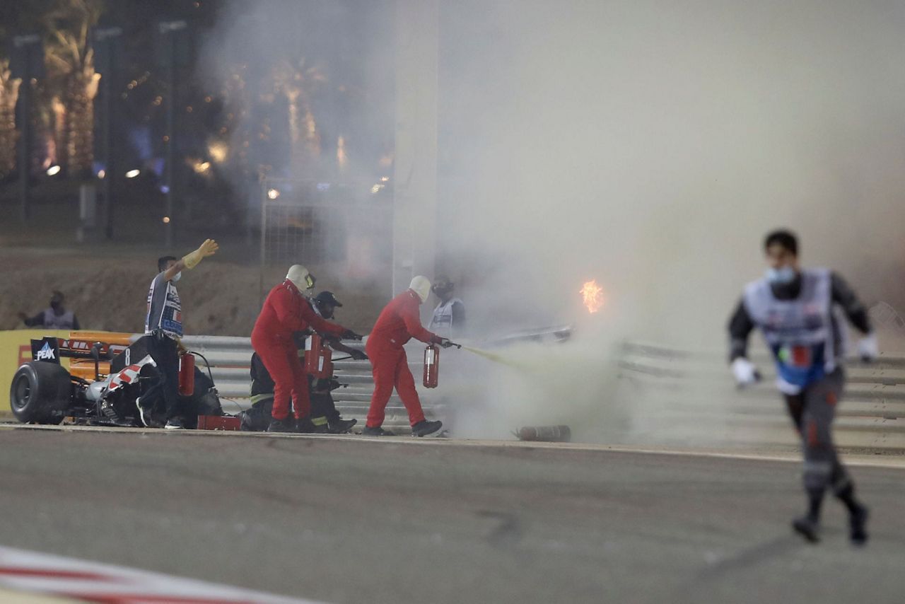 F1 driver Grosjean escapes after horror crash at Bahrain GP