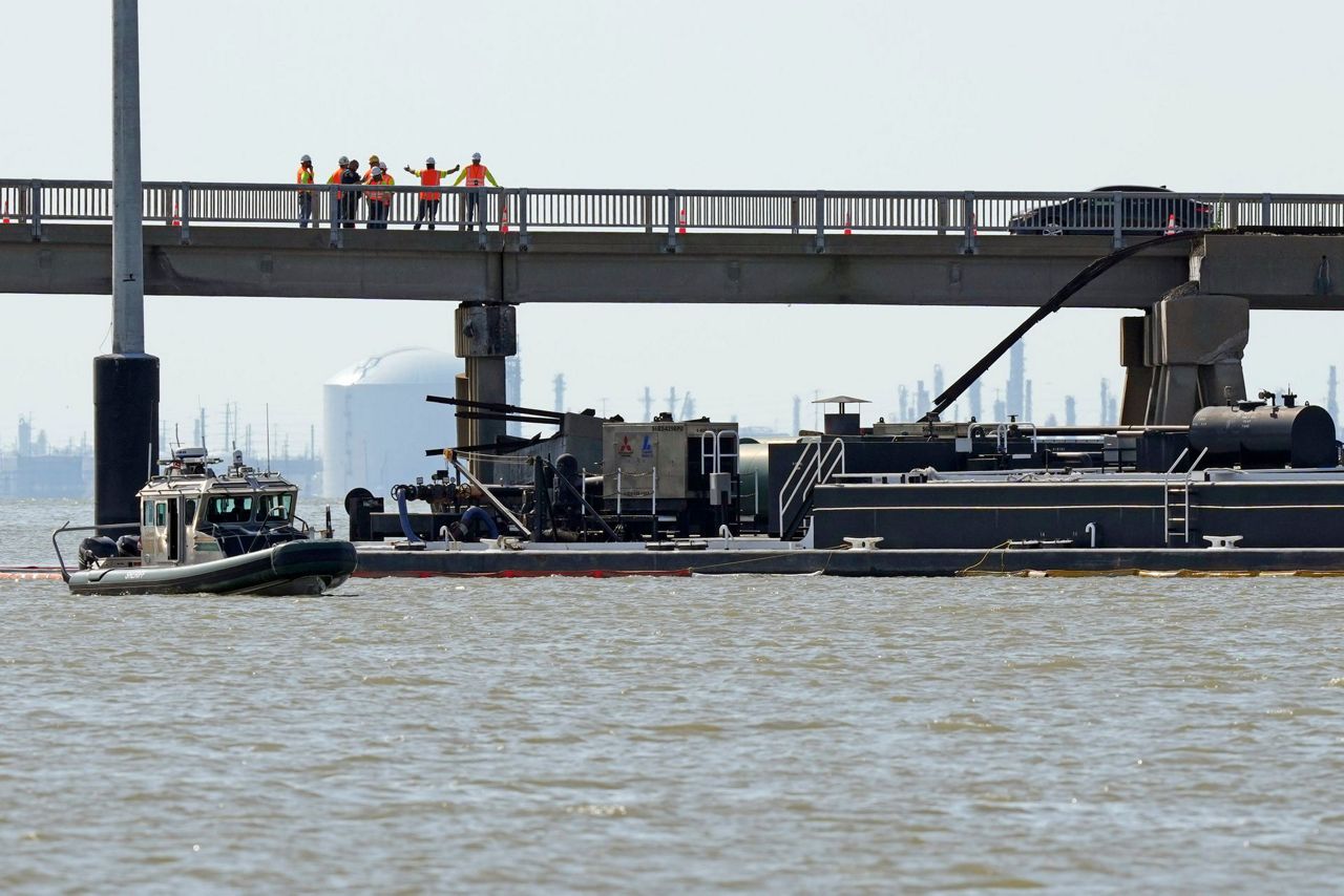 Barge hits a bridge in Galveston, Texas, damaging the structure and ...