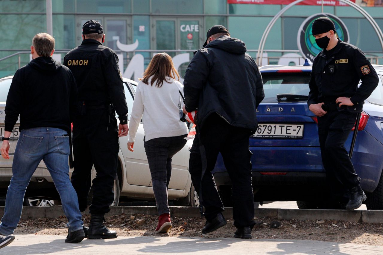 Police in Belarus capital arrest more than 100 protesters